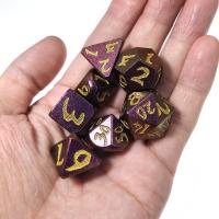 China Board game RPG Dice Set Hand 7 Piece Light weight Sharp Metal Polyhedral Black for sale