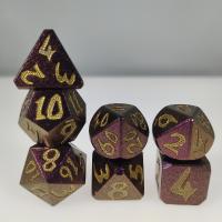 China Board game RPG Dice Set Hand 7 Piece Light weight Sharp Metal Polyhedral Black for sale