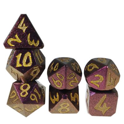 China Metal Polyhedral Dice Set Gaming Dice Manual Light Weight Luxury for sale