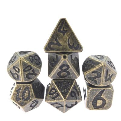 China Neat Sharp Edges Copper Black Dice Set Odorless For Collection Polyhedral for sale