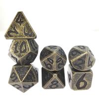 China Mini RPG Dice DND RPG Dice Set Durable For Dungeons And Dragons Polyhedral Aurichalceous for sale