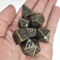 China Mini RPG Dice DND RPG Dice Set Durable For Dungeons And Dragons Polyhedral Aurichalceous for sale