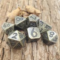 China Mini RPG Dice DND RPG Dice Set Durable For Dungeons And Dragons Polyhedral Aurichalceous for sale