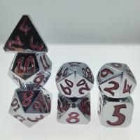 China sliver red Odorless Lightweight Multi Function Polyhedron Dice Dice Set Sturdy 7 Pcs Size 12cm For Rpg Game for sale