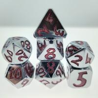 China sliver red Odorless Lightweight Multi Function Polyhedron Dice Dice Set Sturdy 7 Pcs Size 12cm For Rpg Game for sale