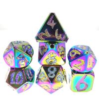 China RPG Dice DND Neat Sharp Process Die Casting Polyhedron Mini Dice Set Dazzling Color for rpg game for sale