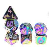 China RPG Dice DND Neat Sharp Process Die Casting Polyhedron Mini Dice Set Dazzling Color for rpg game for sale