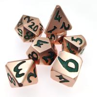 China Variety Of Colors Dice Set Polyhedral Sharp Edge Metel Green Nontoxic Metal For Rpg Game for sale