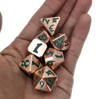 China Variety Of Colors Dice Set Polyhedral Sharp Edge Metel Green Nontoxic Metal For Rpg Game for sale