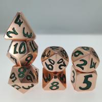 China Variety Of Colors Dice Set Polyhedral Sharp Edge Metel Green Nontoxic Metal For Rpg Game for sale