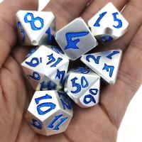 China Gold Plated Metal Mini Dice Set multipurpose Polyhedral Practical 7 Piece Nontoxic for sale