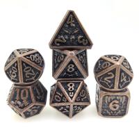 China GST Multipurpose Mini RPG DiceGold Plated Polyhedral Dice Set Unique Tactile Gaming Experience black for sale