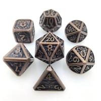 China GST Multipurpose Mini RPG DiceGold Plated Polyhedral Dice Set Unique Tactile Gaming Experience black for sale