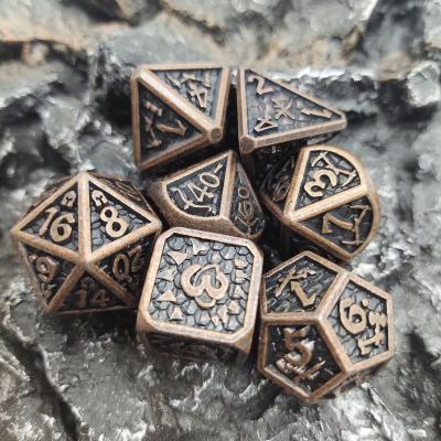 China Heavy Metal Dice Sets Wear Resistant Handcrafted Polyhedral Dice Set for sale