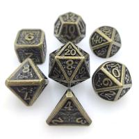 China Pokemon Wear Resistant Metal RPG Dice Sharp Practical Tabletop Gaming Polyhedral Black Dice for sale
