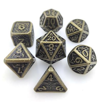 China Pokemon Wear Resistant Metal RPG Dice Sharp Practical Tabletop Gaming Polyhedral Black Dice for sale