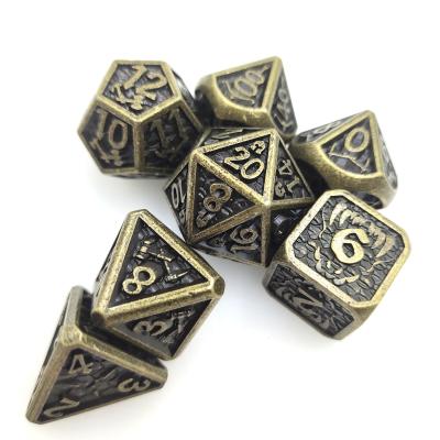 China Tabletop Gaming Dice Set Polyhedral Wear Resistant Metal Mini Dice Metal Antiwear For Yellow for sale