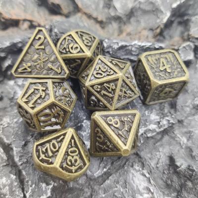 China Board Game Card Rpg Dice Light Weight Unique Metal Dice Set Cuprum for sale
