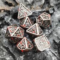 China Hand Made Metal Polyhedral Dice Set For Rpg Games Silver And Black for sale