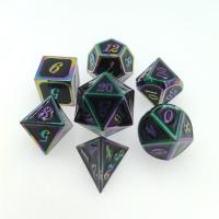 China Sturdy Portable Anti Wear Dice Set For Dungeons And Dragons Gold Plated Polyhedral for sale