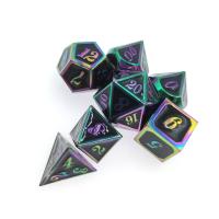 China Sturdy Portable Anti Wear Dice Set For Dungeons And Dragons Gold Plated Polyhedral for sale