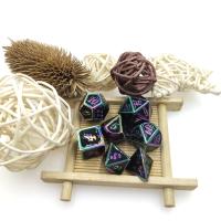 China Sturdy Portable Anti Wear Dice Set For Dungeons And Dragons Gold Plated Polyhedral for sale