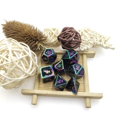 China Sturdy Portable Anti Wear Dice Set For Dungeons And Dragons Gold Plated Polyhedral for sale