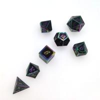 China Environmental Friendly Dice Set Portable Anti Wear Dice Multi Color Brass RPG for sale