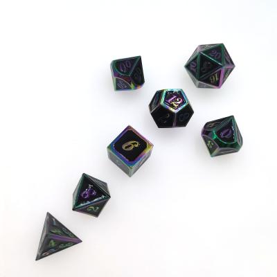 China Dice Set Gold For Dungeons And Dragons Polyhedral Dazzling Practical Plating Sharp for sale