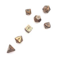 China Metal RPG Dice Set Wear Resistant Durable Gold Black Metal Dice Polyhedral for sale