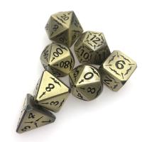 China Hand Carved Black Collection Metal D4 Dice Set Polyhedral  Durable for sale
