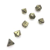 China Hand Carved Black Collection Metal D4 Dice Set Polyhedral  Durable for sale