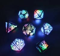 China Light Up DND Dice Rechargeable With Charging Box 7 PCS LED Electronic Dice For Tabletop for sale