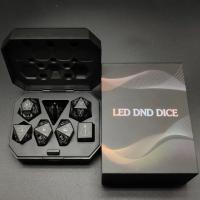 China Light Up DND Dice Rechargeable With Charging Box 7 PCS LED Electronic Dice For Tabletop for sale