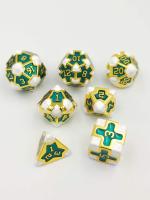 China Baroque 7 Piece Polyhedral Gaming Dice Set Metal Sharp Edge For RPG for sale