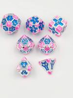 China Baroque 7 Piece Polyhedral Gaming Dice Set Metal Sharp Edge For RPG for sale