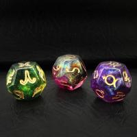 China Bescon 3 Pieces Astrological Dice Set Constellation D12 Dice 3 Colors Magical Stone for sale