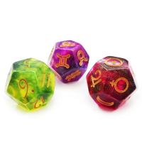China Bescon 3 Pieces Astrological Dice Set Constellation D12 Dice 3 Colors Magical Stone for sale