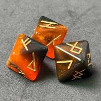 China D8 Viking Runes Polyhedral Dice Of Labradorite Elder Futhark / Divination Dice For Crystal Gazing for sale