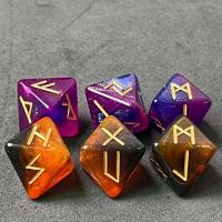 China D8 Viking Runes Polyhedral Dice Of Labradorite Elder Futhark / Divination Dice For Crystal Gazing for sale