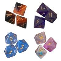 China D8 Viking Runes Polyhedral Dice Of Labradorite Elder Futhark / Divination Dice For Crystal Gazing for sale