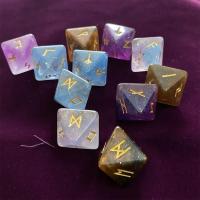 China D8 Viking Runes Polyhedral Dice Of Labradorite Elder Futhark / Divination Dice For Crystal Gazing for sale