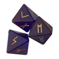 China D8 Viking Runes Polyhedral Dice Of Labradorite Elder Futhark / Divination Dice For Crystal Gazing for sale