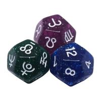 China 3pcs/ Set Resin Polyhedral Dice Multi-Color 16mm Fate Sign Number Constellation for sale