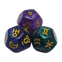 China 3pcs/ Set Resin Polyhedral Dice Multi-Color 16mm Fate Sign Number Constellation for sale