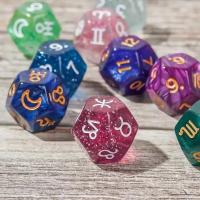 China 3pcs/ Set Resin Polyhedral Dice Multi-Color 16mm Fate Sign Number Constellation for sale