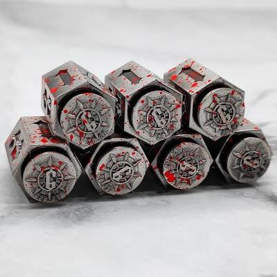 China Standard Game DND Metal Dice Polyhedral Weighted Set For Poker Party Tabletop Games for sale