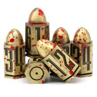 China D6 Bullet Metal Dice Set 6 Pcs 6 Sided For Dnd Dungeons Rpg Warhammer Shadowrun Dice for sale