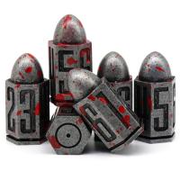 China D6 Bullet Metal Dice Set 6 Pcs 6 Sided For Dnd Dungeons Rpg Warhammer Shadowrun Dice for sale