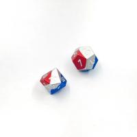 China Smooth Light Bule Metal Dice Colorful Polyhedral DND Gaming Dice Set for sale